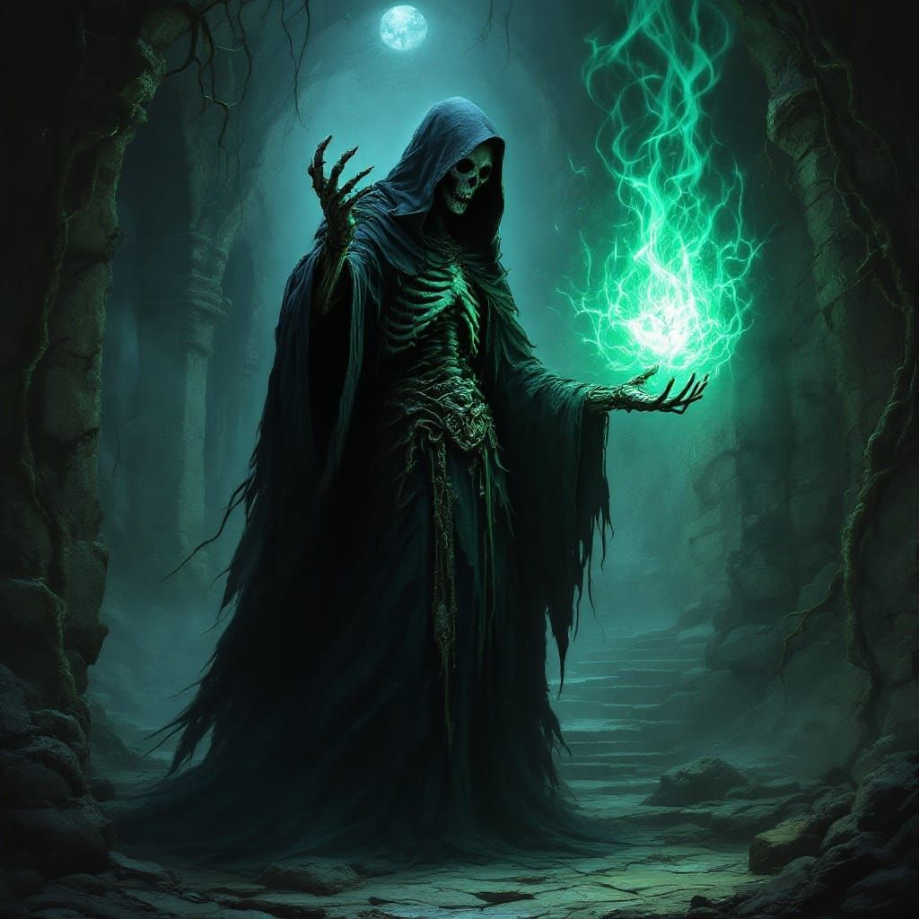 Lich King 250318A - Ethereal Dark Lord of the Skeleton Templ...