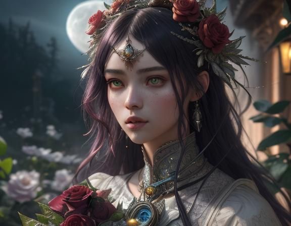 Moonlit Rose - AI Generated Artwork - NightCafe Creator