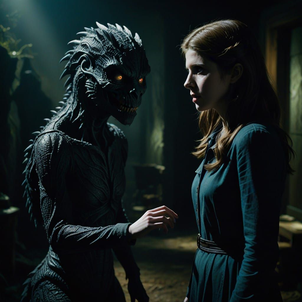 Ethereal Anna Kendrick in a Haunted Shadow Realm - AI Art