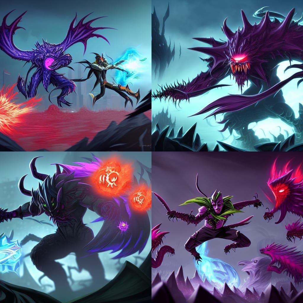 Battling your Demons - AI Generated Artwork - NightCafe Creator