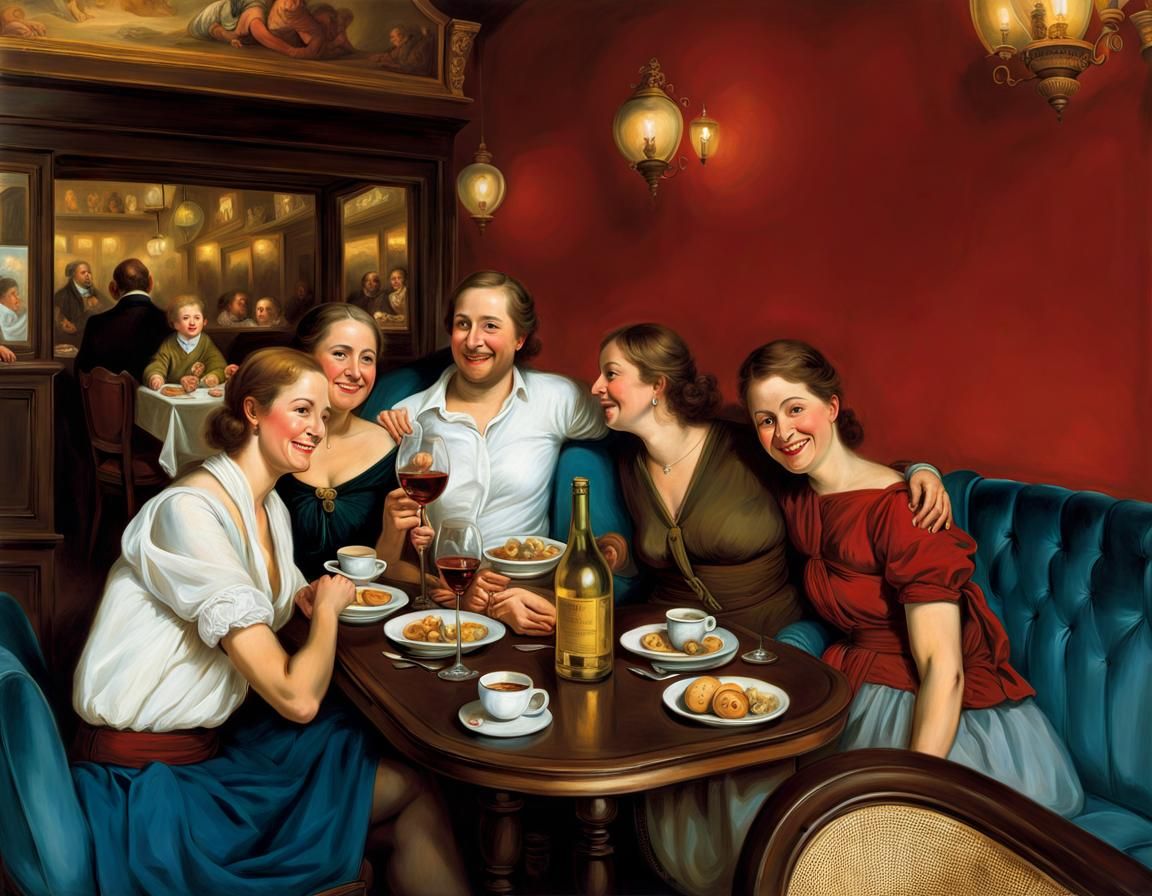 In a restaurant - AI Generated Artwork - NightCafe Creator