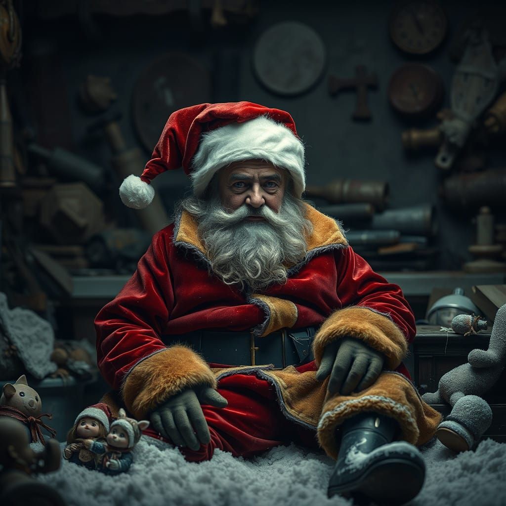 stunning image of a tired looking wacky Santa, The Santa Claus is ...