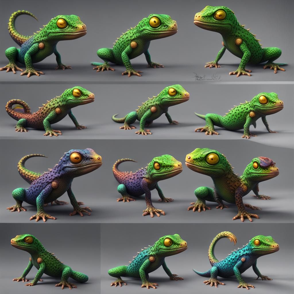 Wicked chibi gecko lizard - AI Generated Artwork - NightCafe Creator