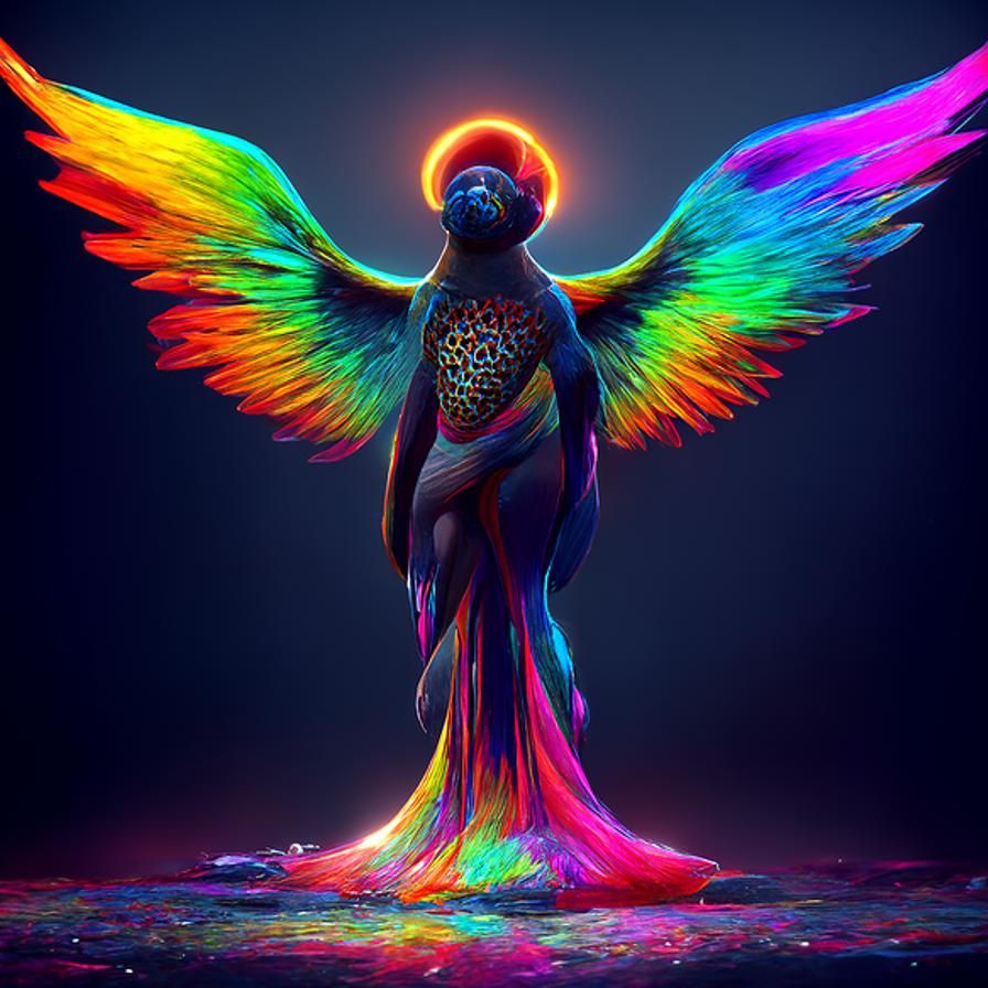 Ominous Psychedelic Angel - AI Generated Artwork - NightCafe Creator
