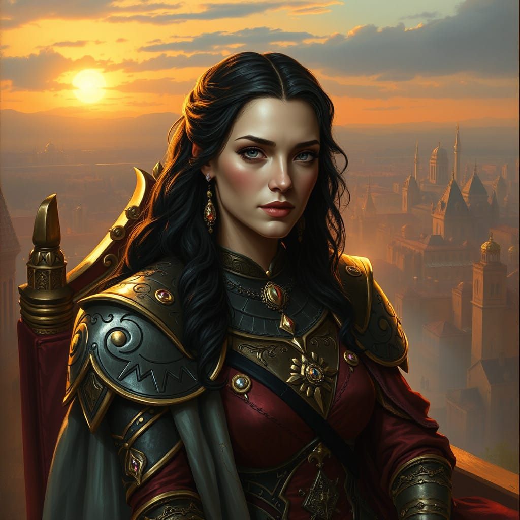 Empress Ariella Septim Ascends the Ruby Throne - AI Art