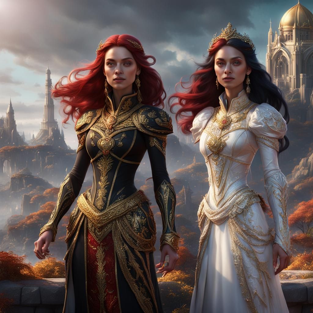 Aria and Ariel Swan - Sisters in Complementary Colors: Fanta...