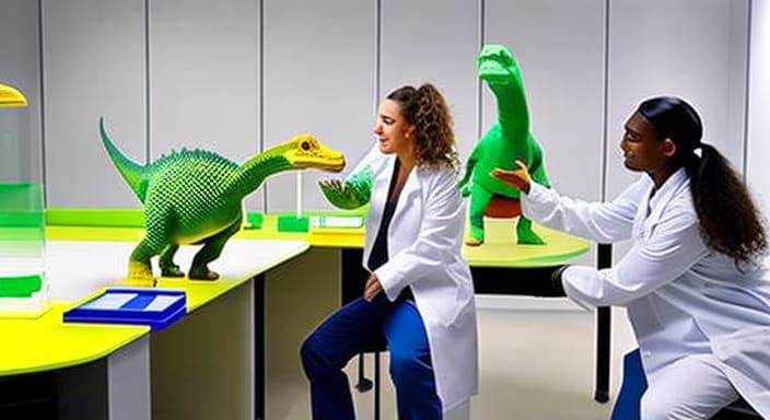 Scientists creating dinosaurs from dna in a lab - AI Generated Artwork ...