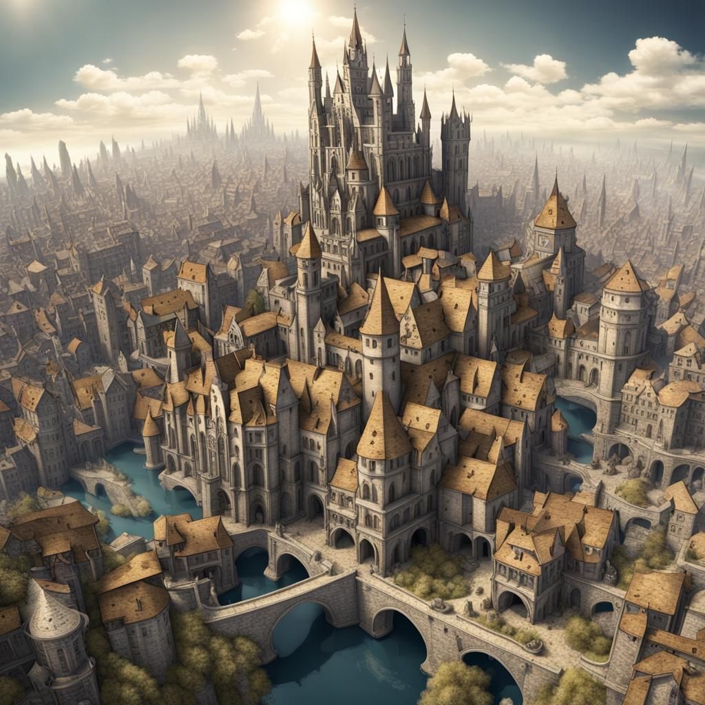 Fantasy medieval city. - AI Generated Artwork - NightCafe Creator