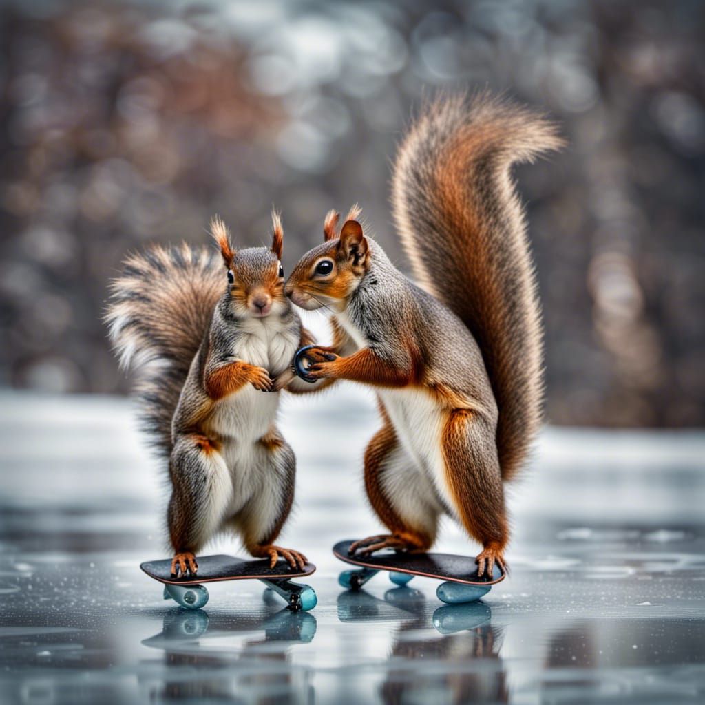 Squirrels on Ice - AI Generated Artwork - NightCafe Creator