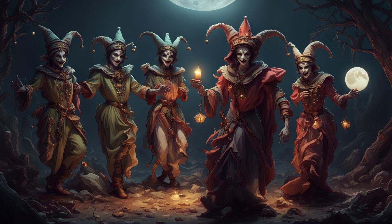 Creepy Jesters Clan - AI Generated Artwork - NightCafe Creator
