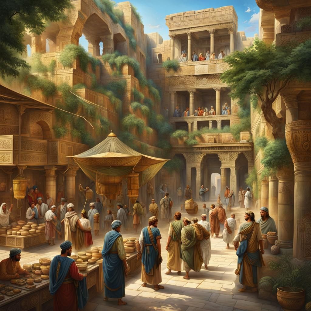Ancient Babylon Market - AI Generated Artwork - NightCafe Creator