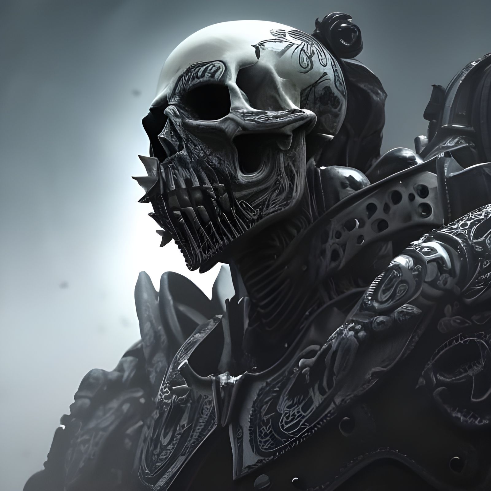 Epic Death Knight (Skull Face) no helmet - AI Generated Artwork ...