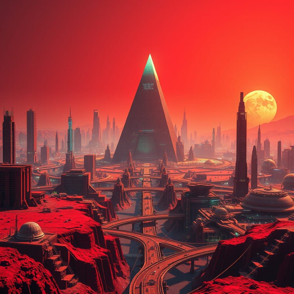 Utopian Futuristic Mars Colonization