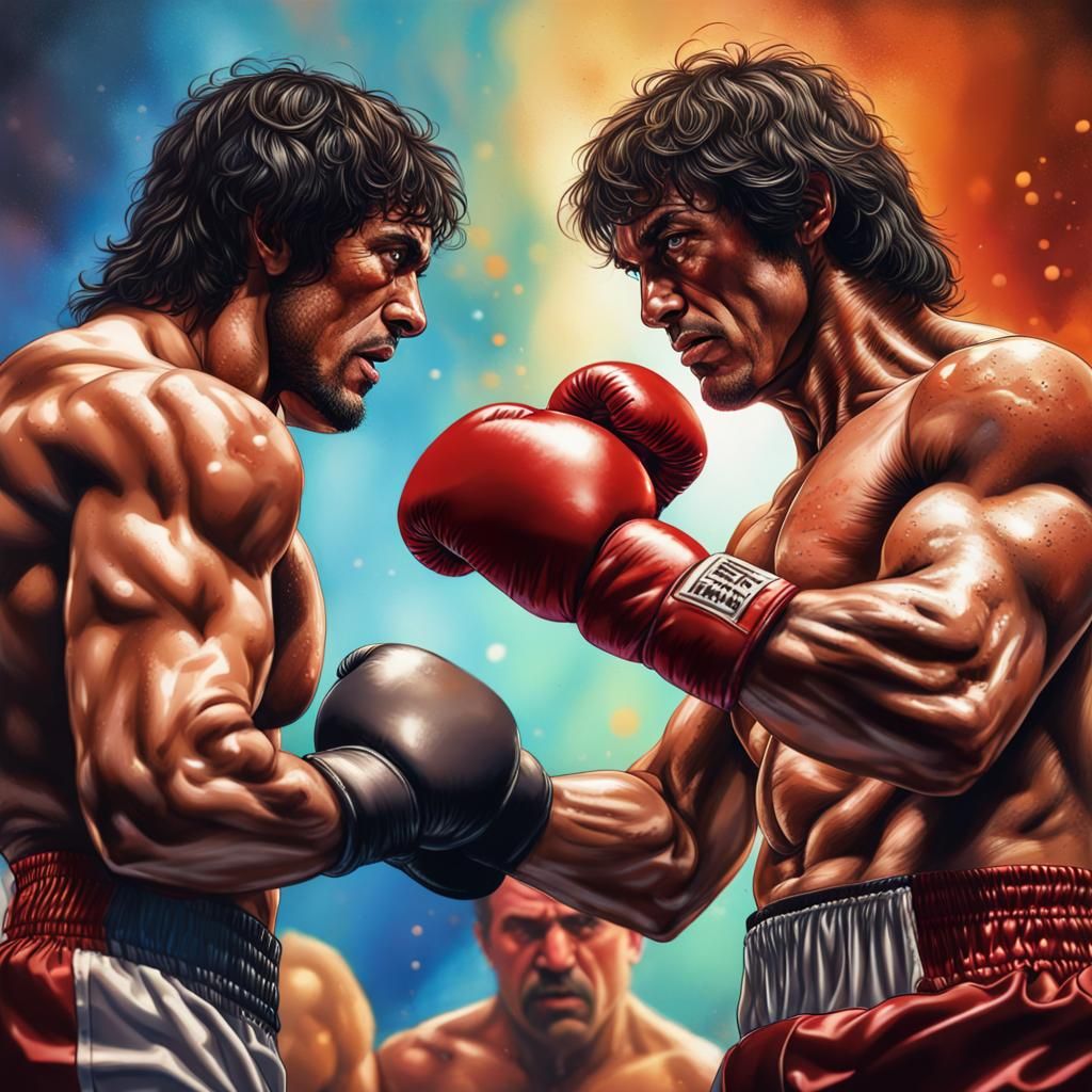 ROCKY MEETS RAMBO IN THE BOXING RING - AI Generated Artwork - NightCafe ...
