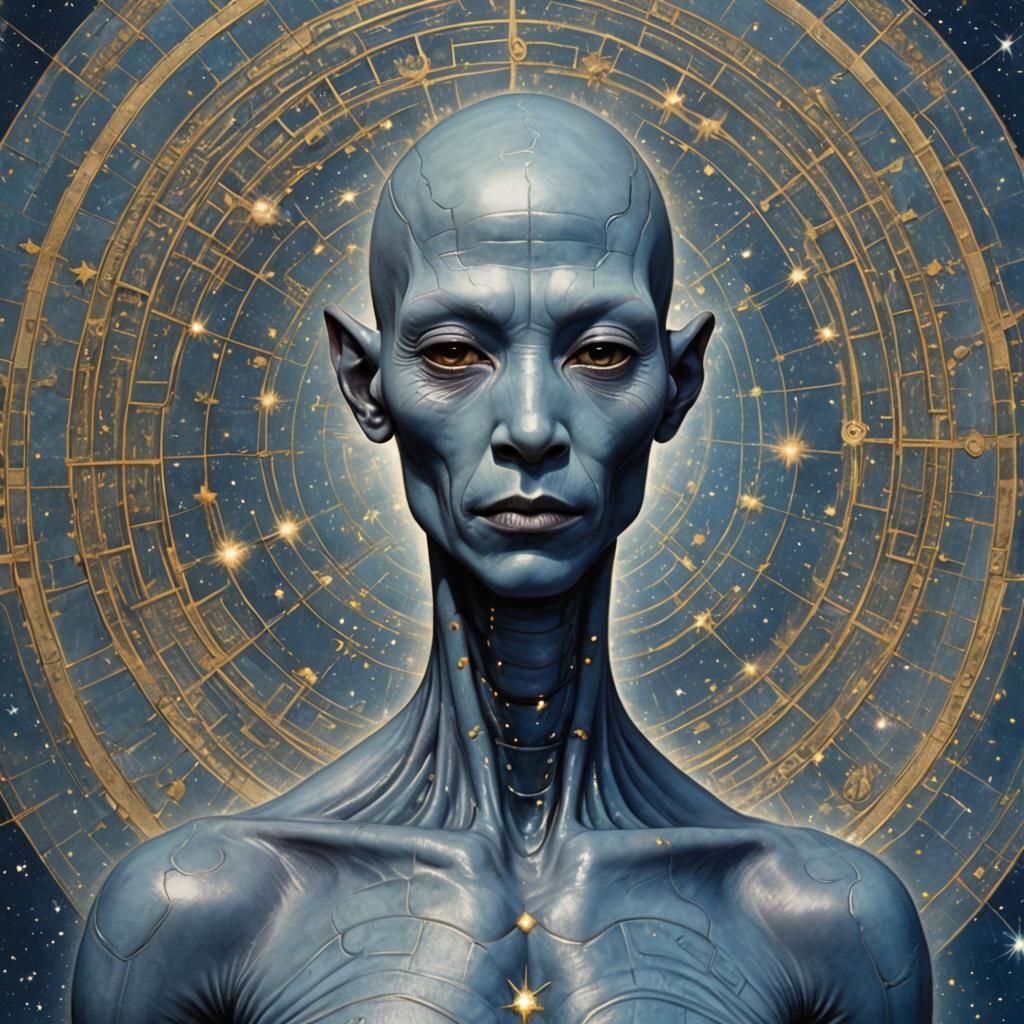 Andromedans are blue hairless humanoid aliens. - AI Generated Artwork ...