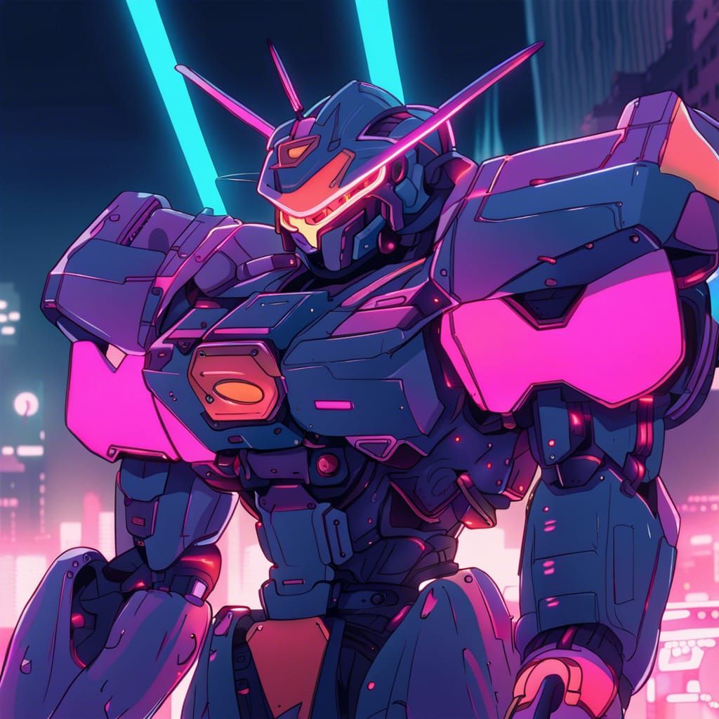 90s Neon Mecha - AI Generated Artwork - NightCafe Creator