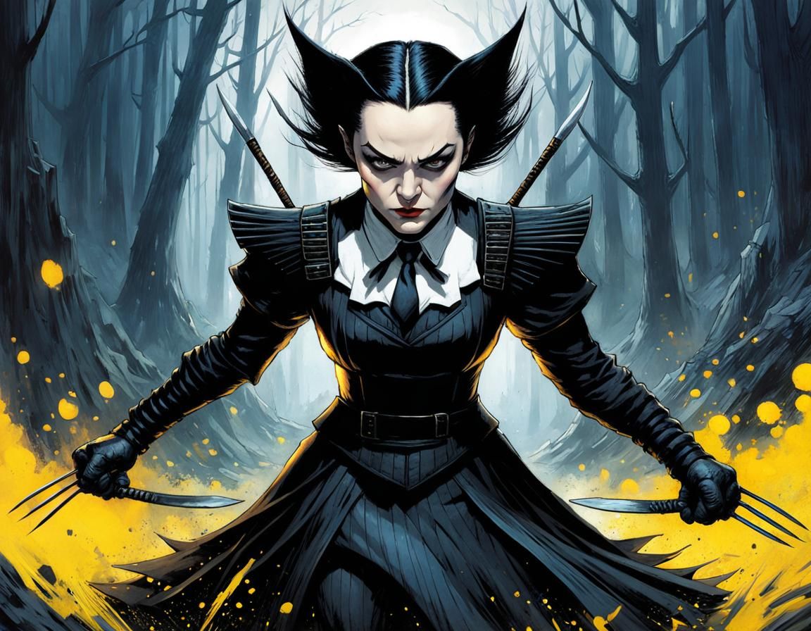 Wednesday Wolverine - AI Generated Artwork - NightCafe Creator