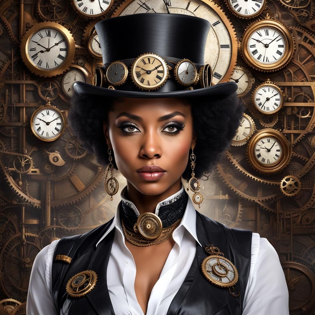 Afro-latina woman, steampunk - AI Generated Artwork - NightCafe Creator