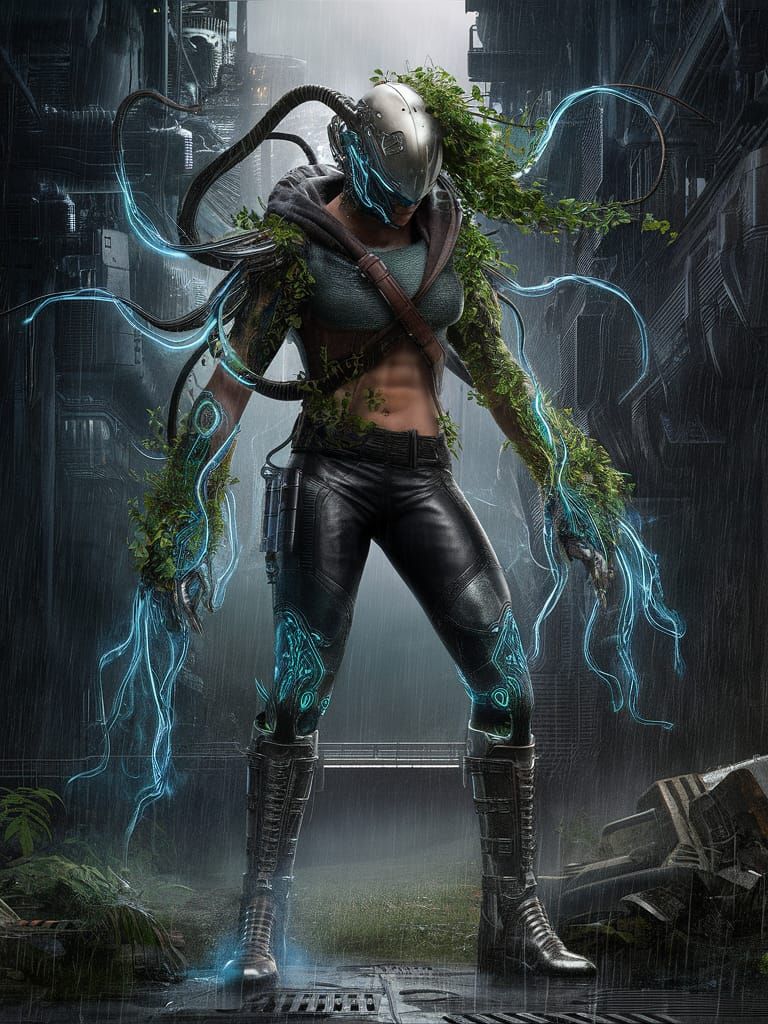 Cyberpunk human-elemental hybrid - AI Generated Artwork - NightCafe Creator