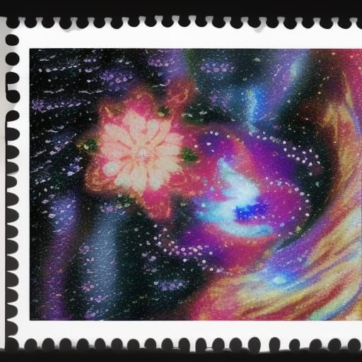 cosmic flower stamp - AI Generated Artwork - NightCafe Creator