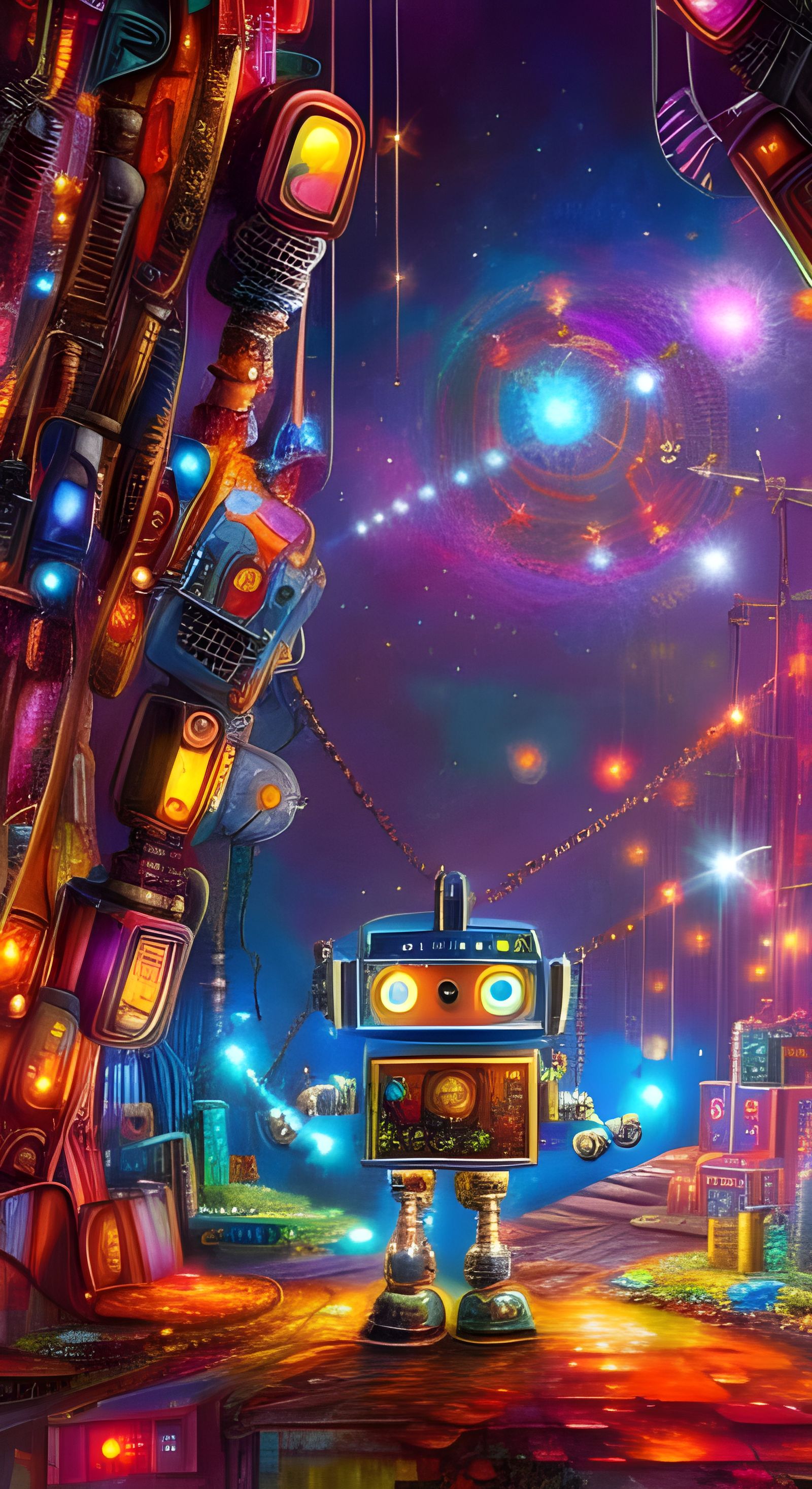 Itsy bitsy robot in space - AI Generated Artwork - NightCafe Creator