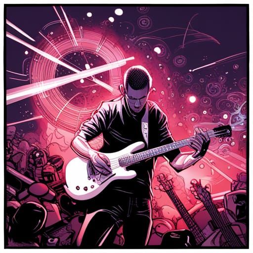 Guitarist In His World - AI Generated Artwork - NightCafe Creator