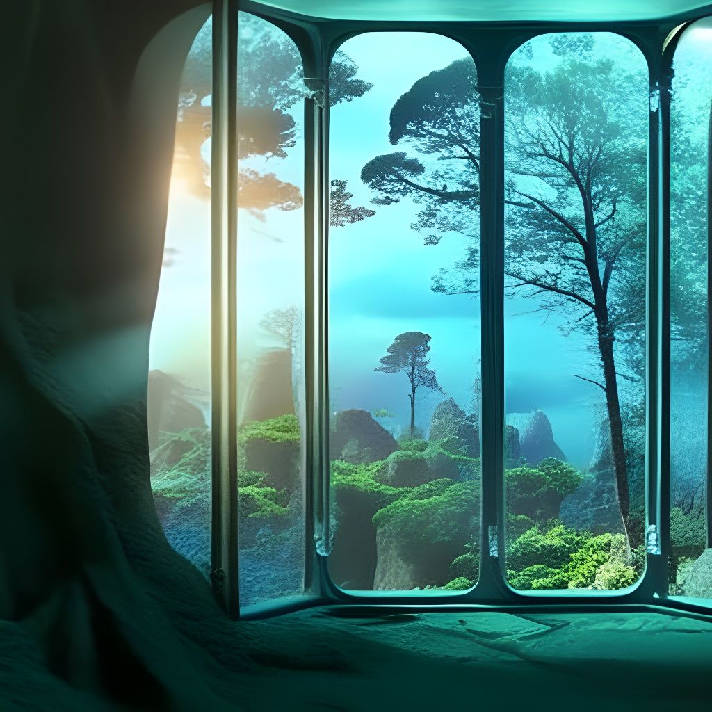 A enchanted forest through an open window - AI Generated Artwork ...