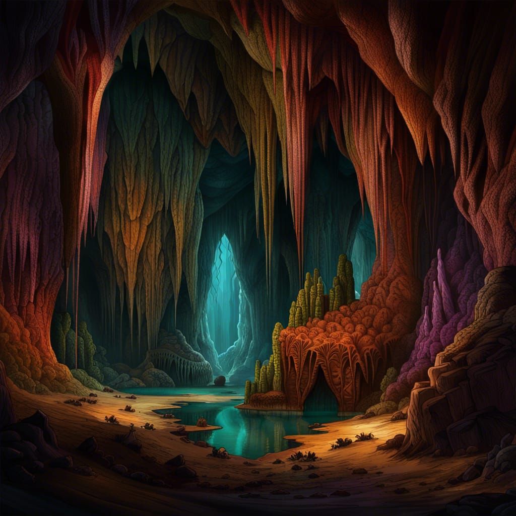 The villain's secret lair concealed within the profound depths of an ...