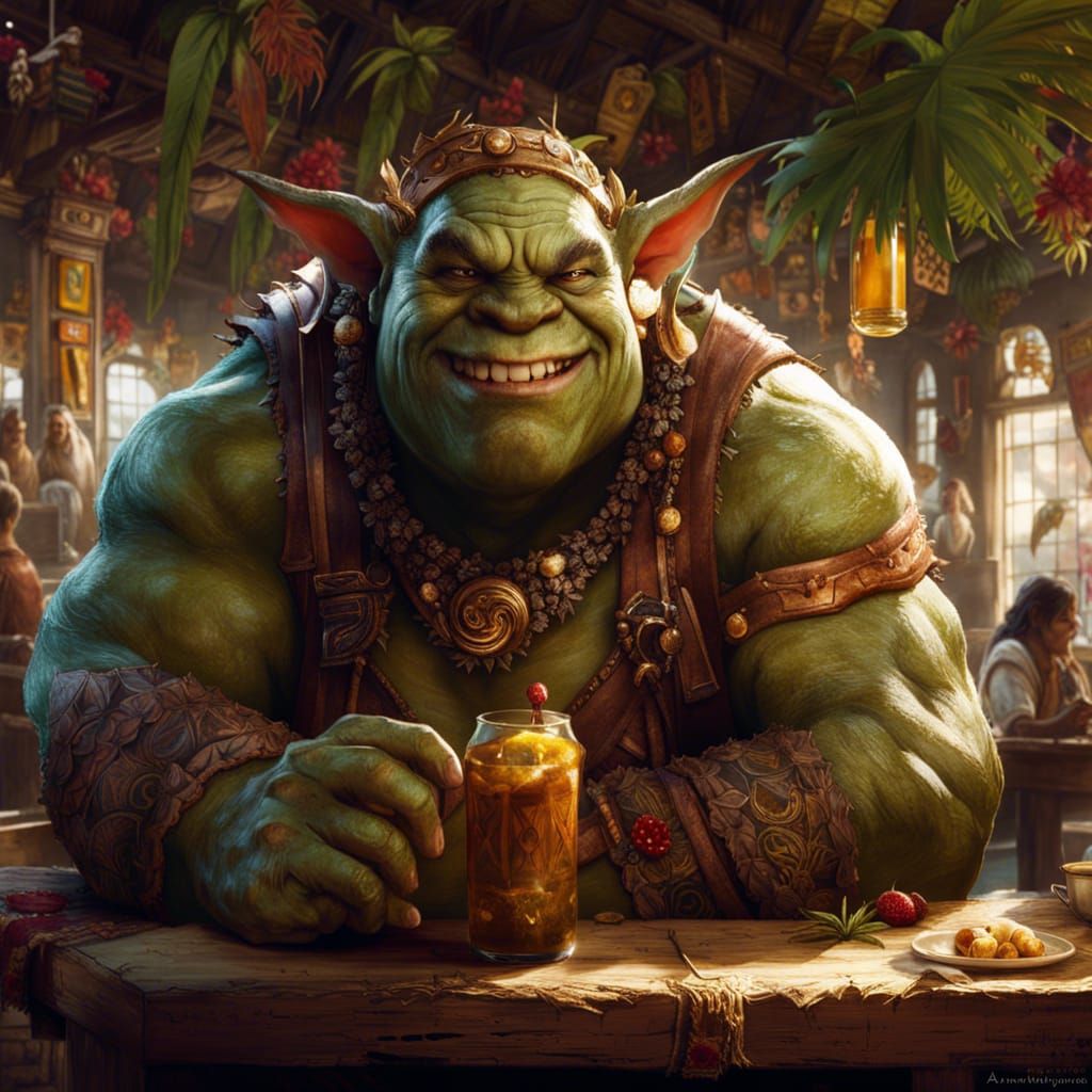 Ogre at the bar - AI Generated Artwork - NightCafe Creator