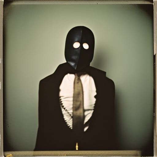 creepy masked man #film 1900s photograph soft focus wide-angle lens ...