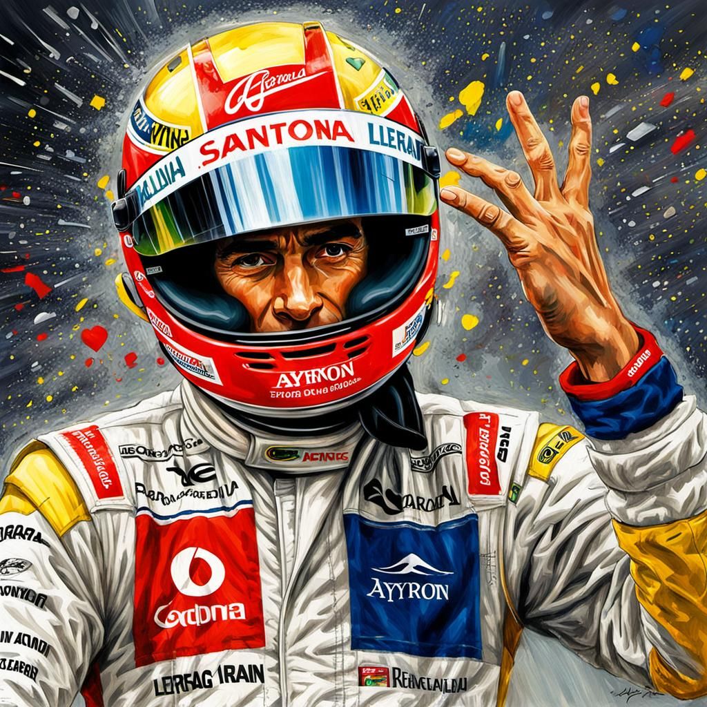 Ayrton Senna, (colored portrait:1,5), eternal legendary Brazilian F1 ...