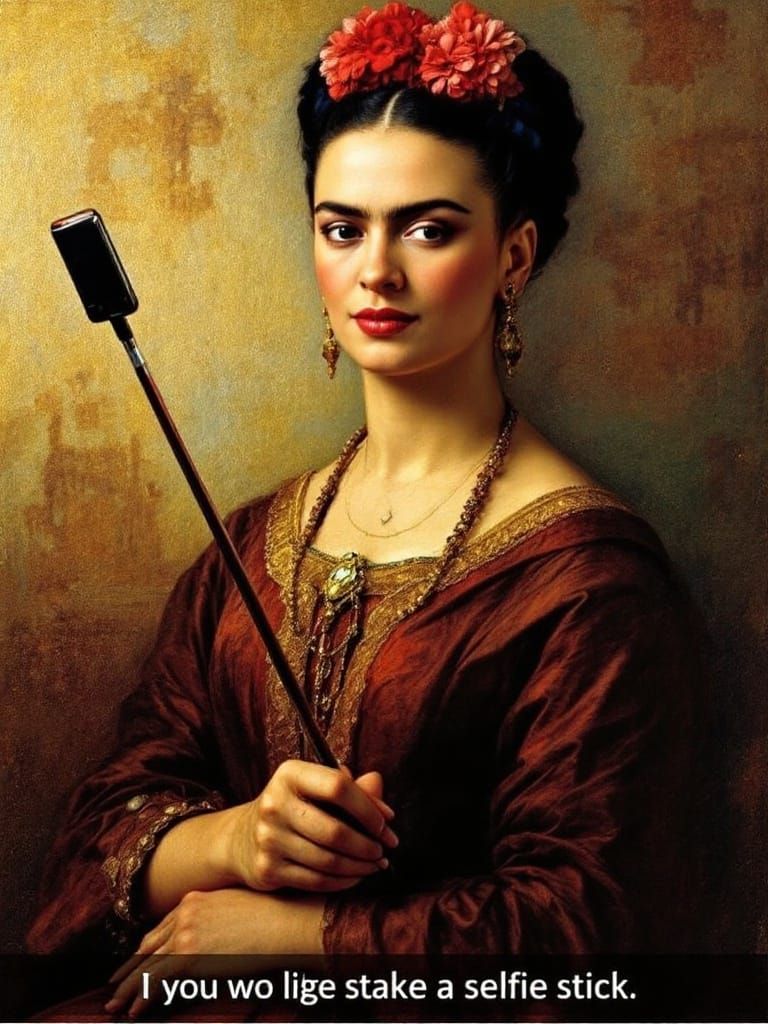 Frida Kahlo and a Selfie Stick - Frida Kahlo in a Modern Mis...
