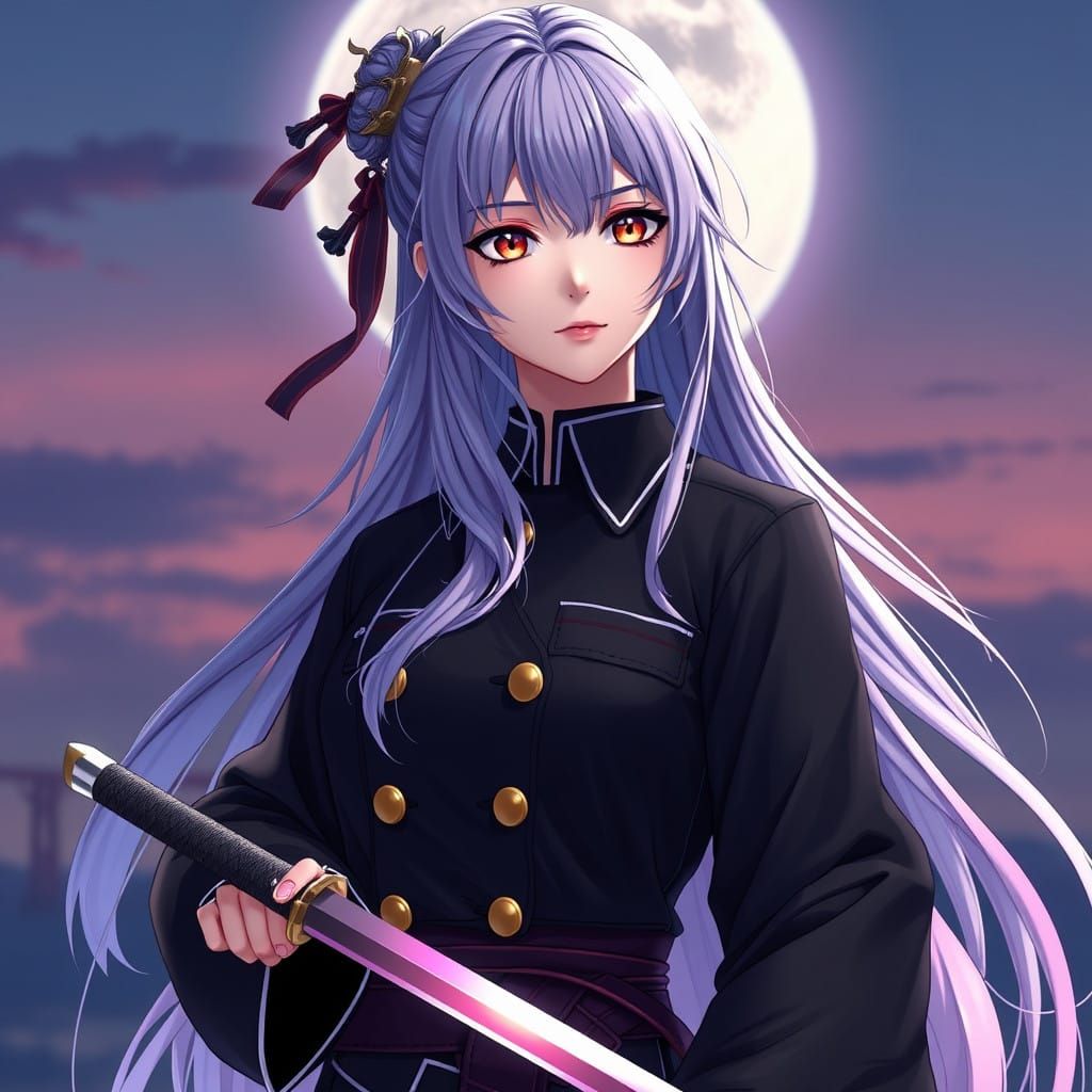 Dream Hashira - Ethereal Warrior in Dusk Sky Attire