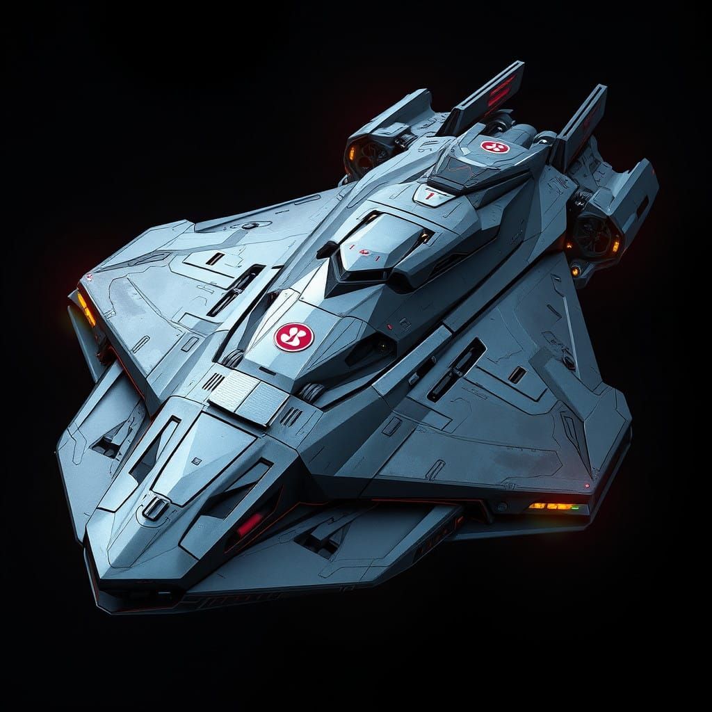 A futuristic, aerodynamic spaceship with a harmonious blend of Star ...