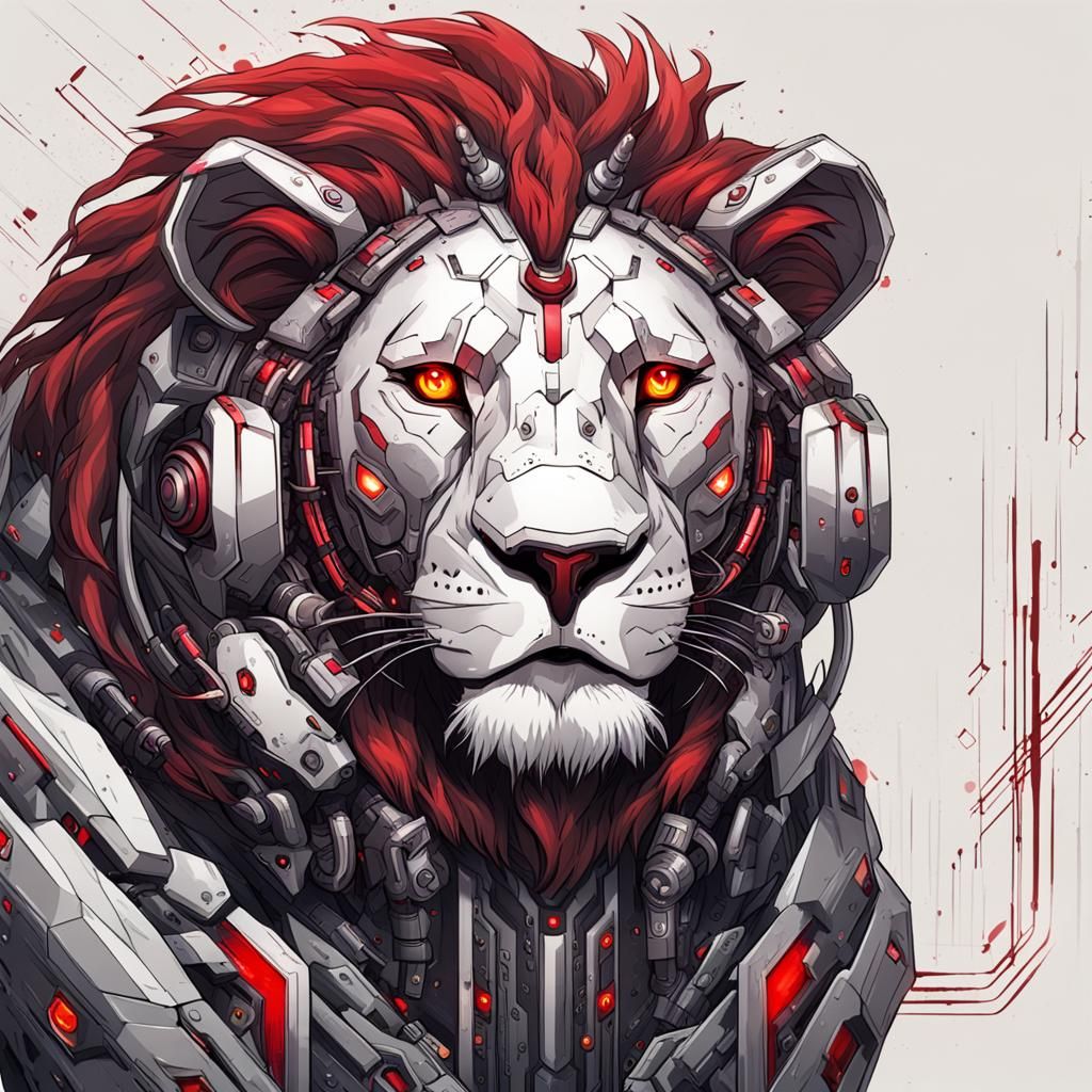 a Cyborg Lion - AI Generated Artwork - NightCafe Creator
