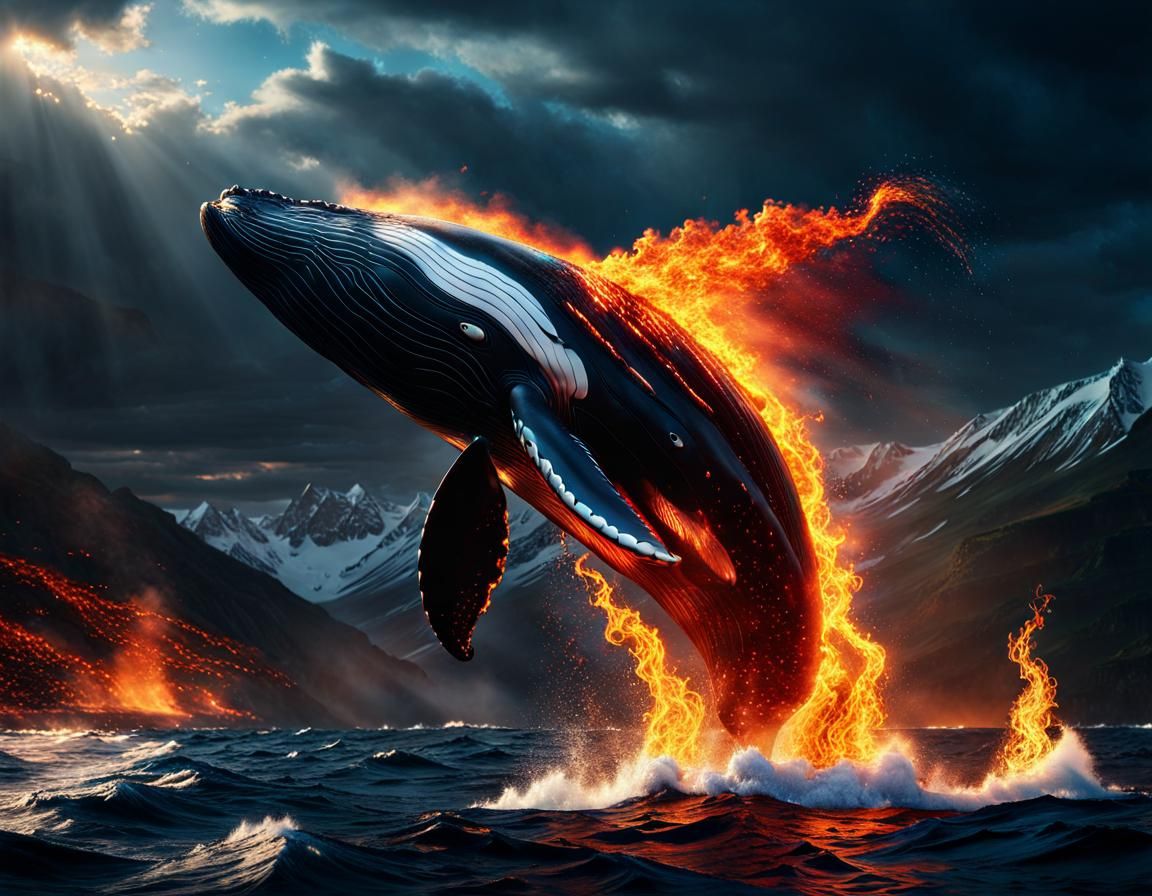 Mystical flaming whale | @sullivanshaw - AI Generated Artwork ...