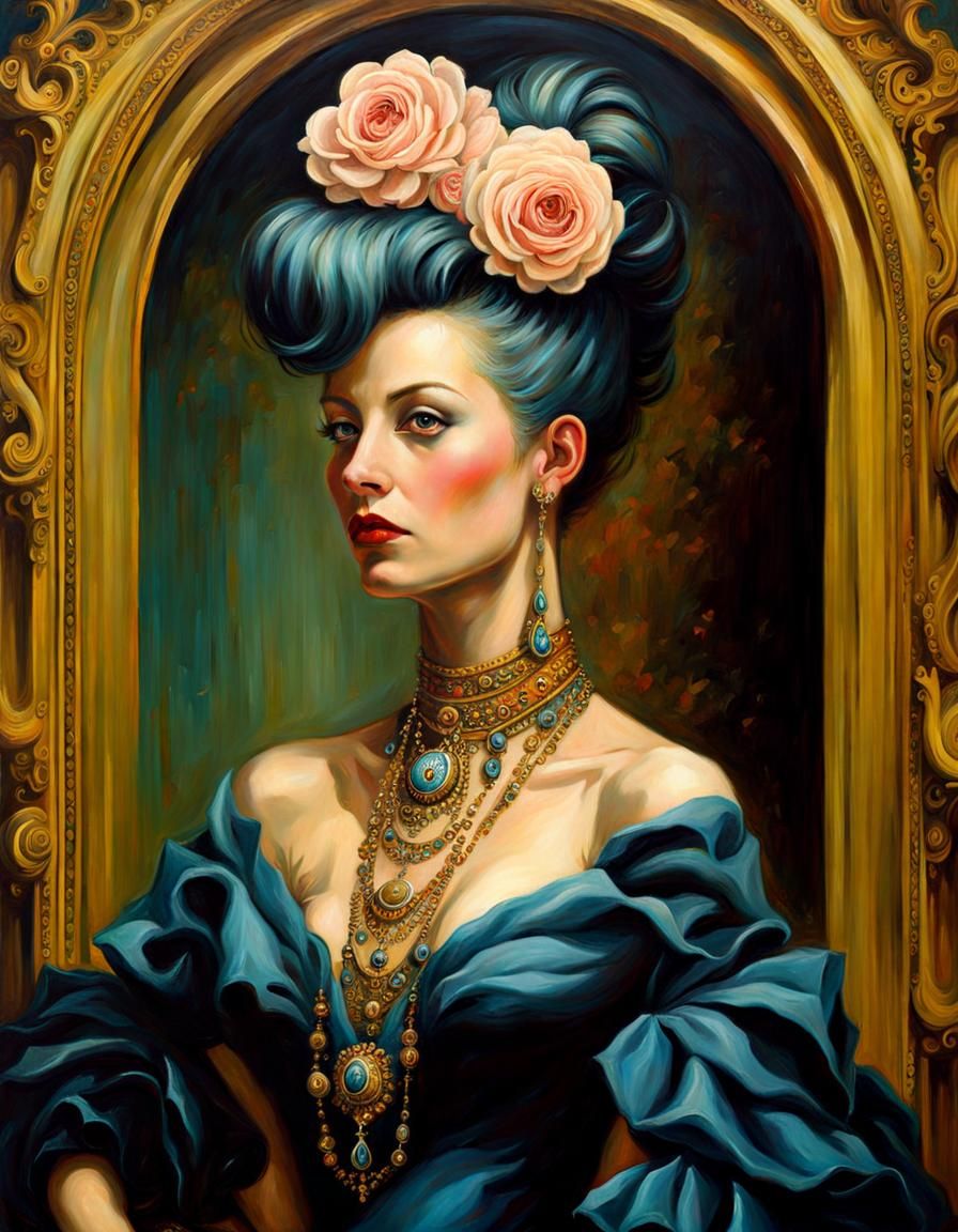 woman rococo punk - AI Generated Artwork - NightCafe Creator