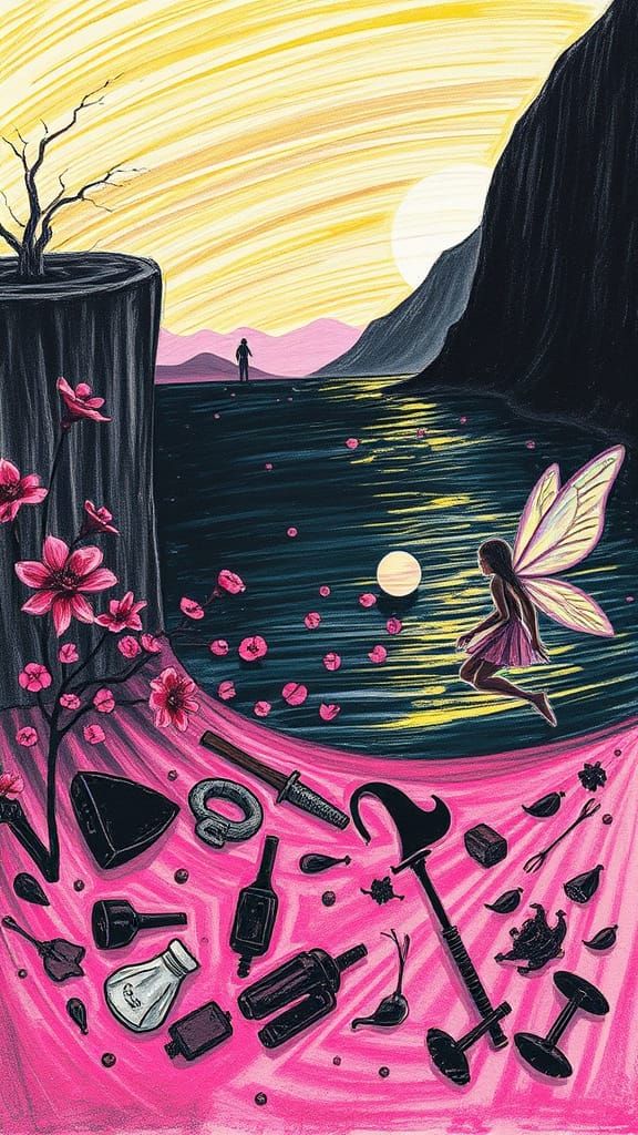 Kids Crayon drawing of the underworld ,surreal (child's drawing )of the ...