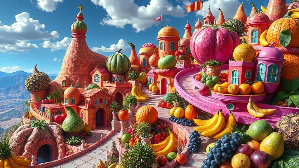 A Marvelous Mountainside Fruitopia Village Of Zirben