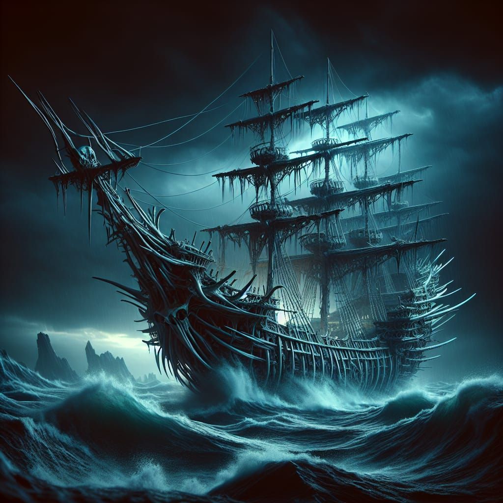 Ship of bones - AI Generated Artwork - NightCafe Creator