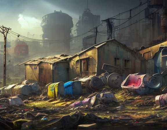 A washing machine graveyard, old discarded washing machines, 8k ...