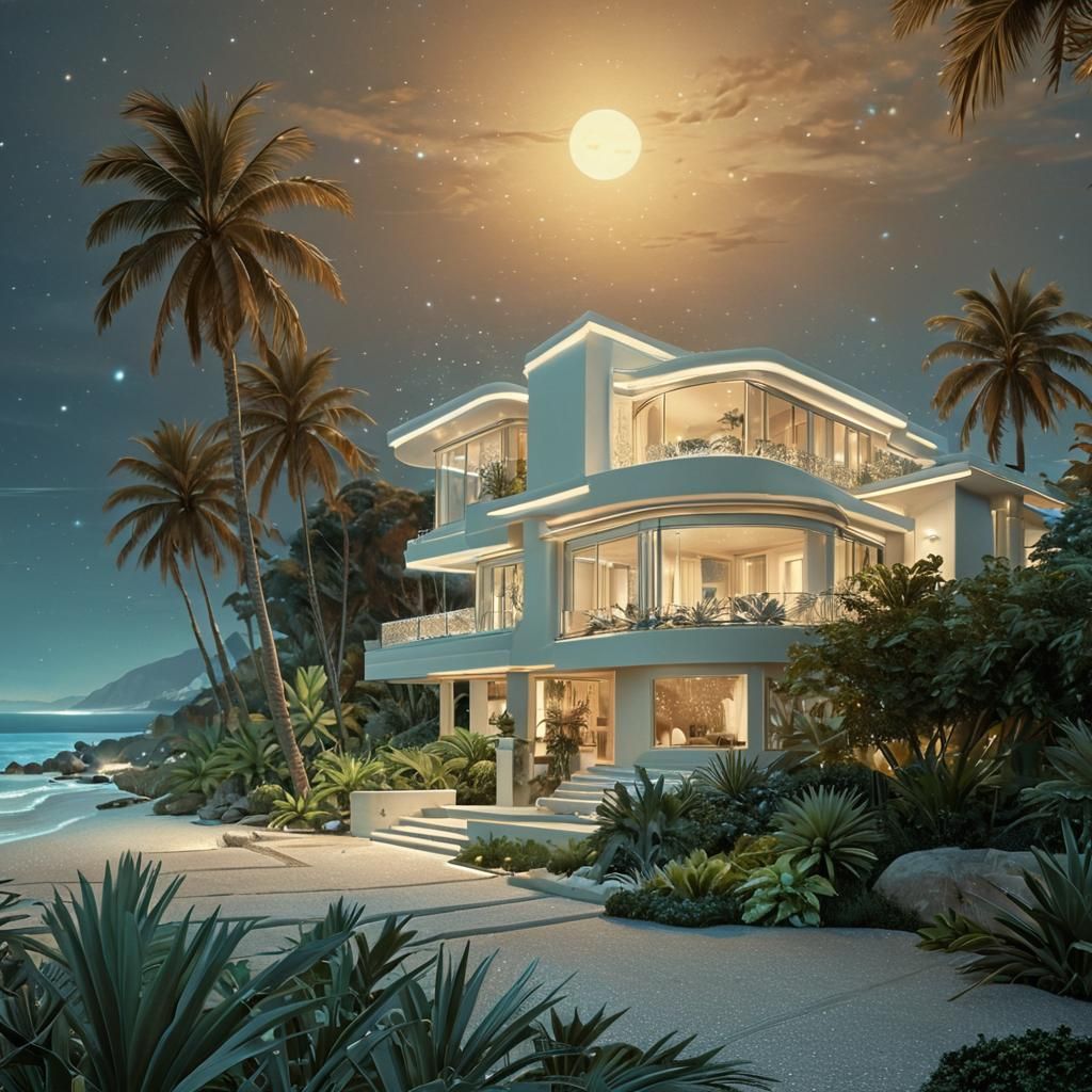 Beach House - Luxury Modern Beachside Abode in Soft Luminous...