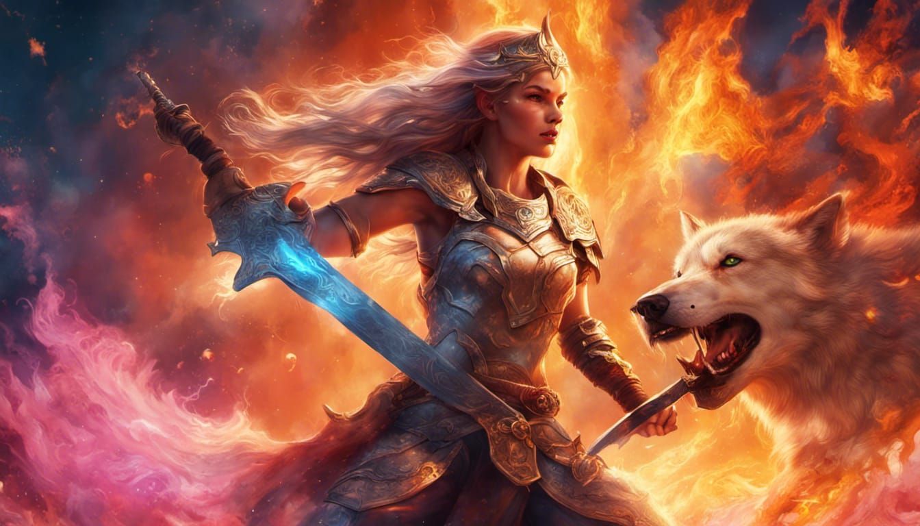 Viking Taarna the Taarakian, with wolf - AI Generated Artwork ...