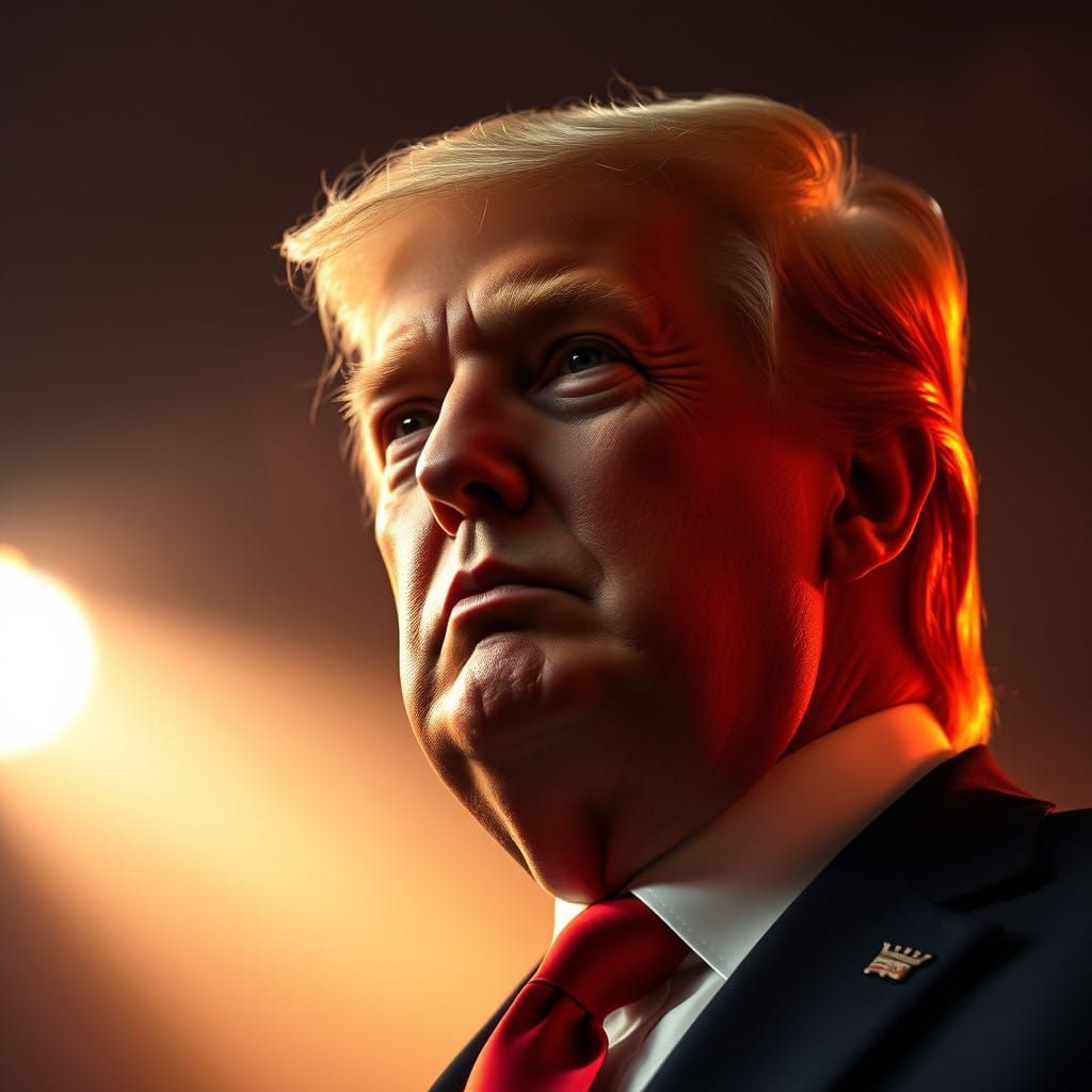 A bold picture of Donald trump - Confident Leader in Cinemat...