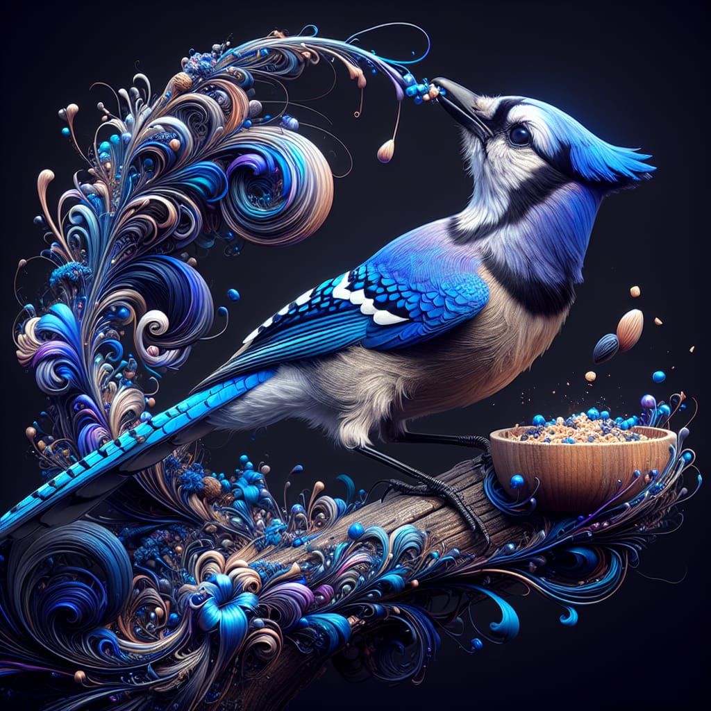 A Blue Jay’s Delights - AI Generated Artwork - NightCafe Creator