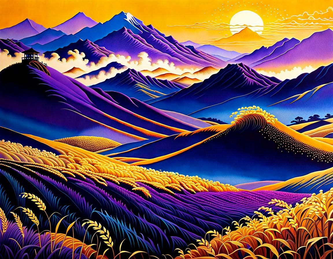 "Amber Waves of Grain, Purple Mountains Majesty" - AI Generated Artwork ...