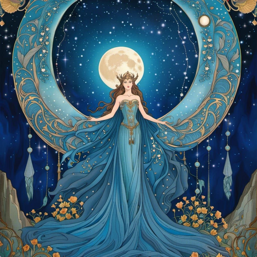 Creator Goddess/Moon Goddess - AI Generated Artwork - NightCafe Creator