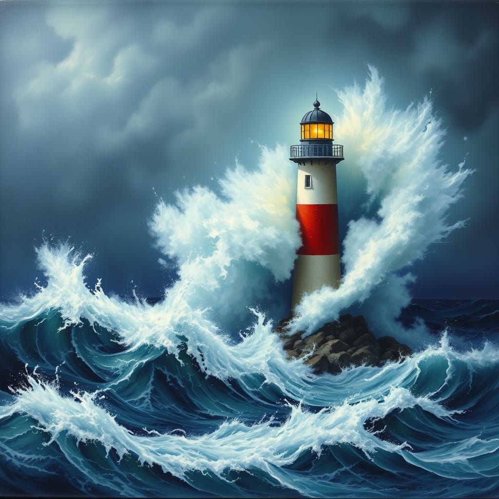 Turmoil at the Coast in a Photorealistic Style - AI Art