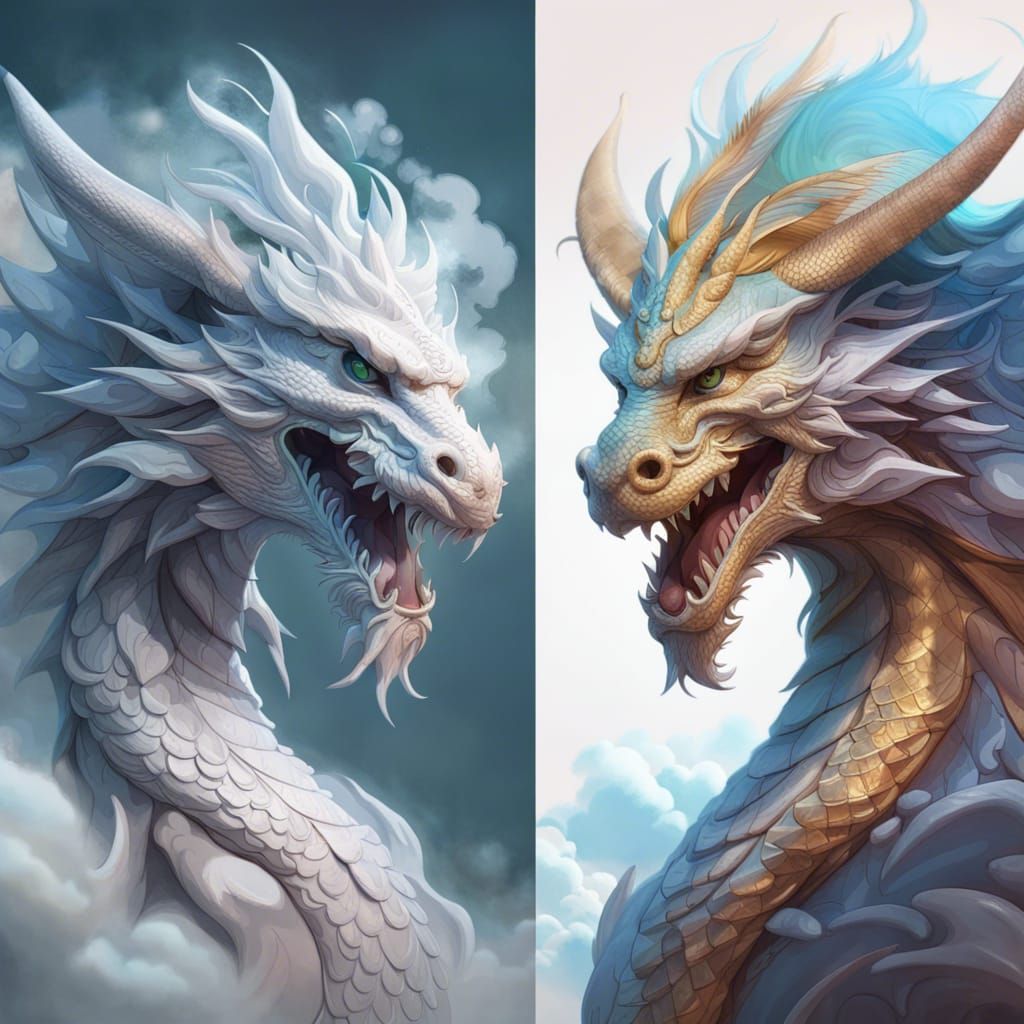 hyper realistic 3d Mystic dragon made of clouds. - AI Generated Artwork ...