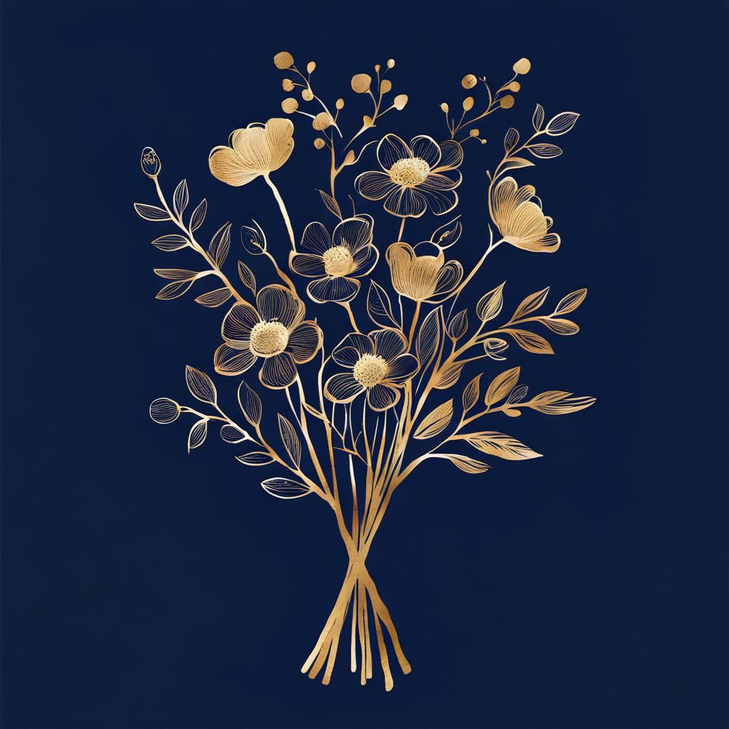 Gold flowers - AI Generated Artwork - NightCafe Creator